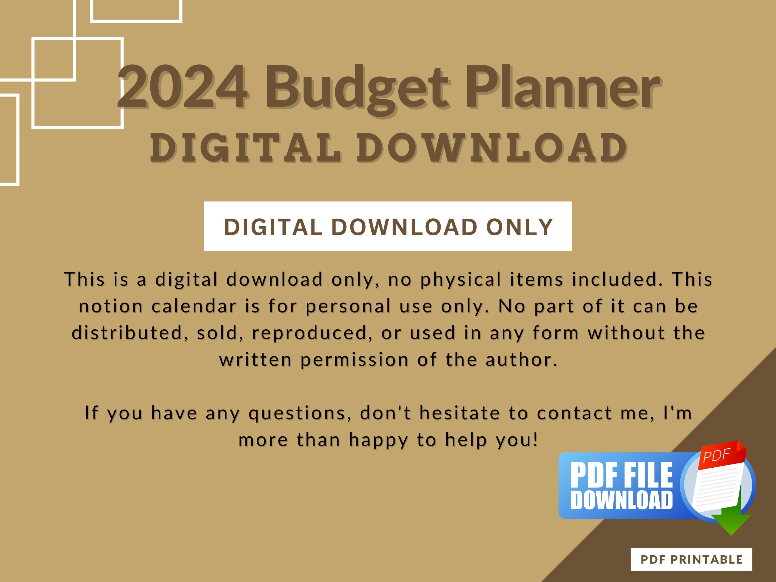 2024 Digital Budget Planner Printable Finance Tracker Personal Budget ...