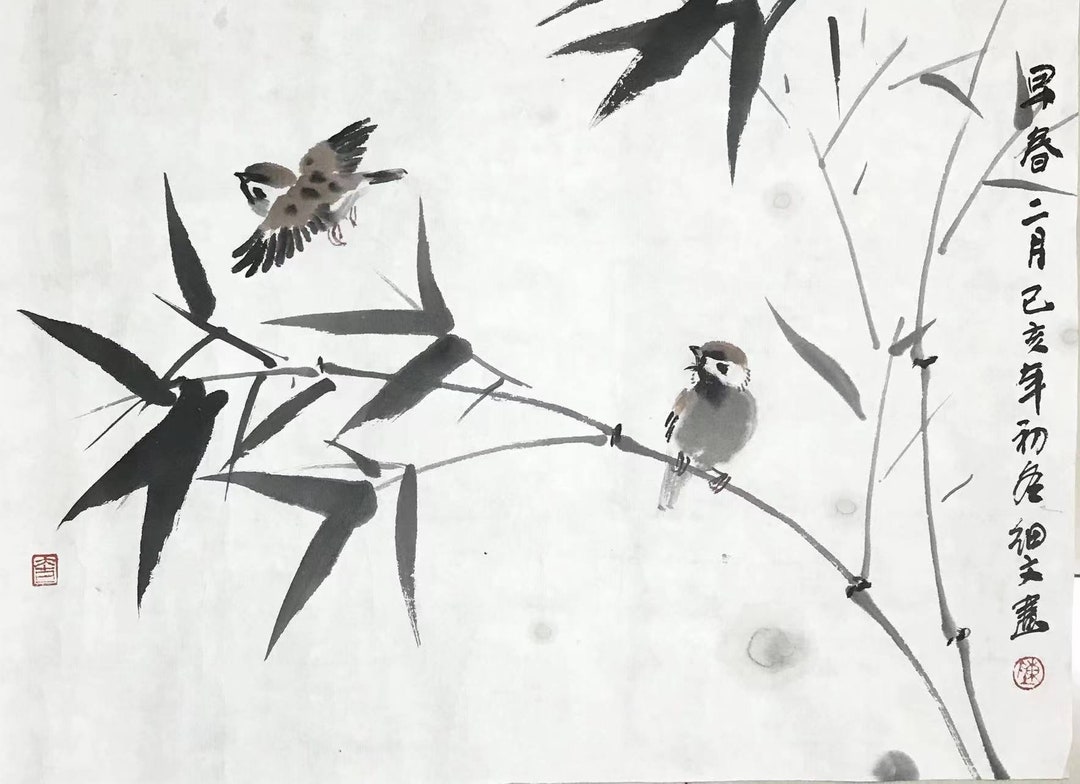 Original Chinese Painting Hahd Painting Wall Traditional - Etsy