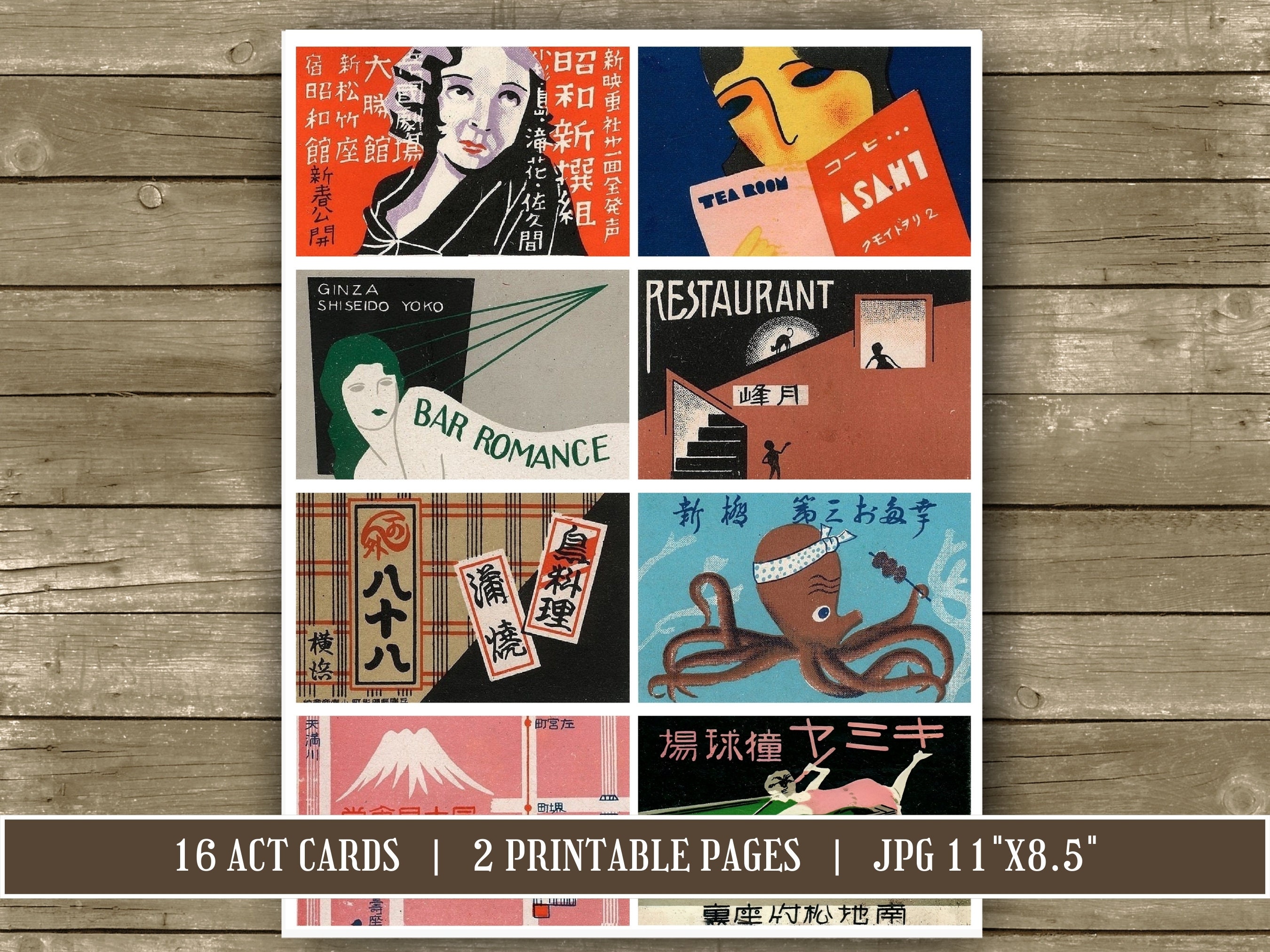 Japanese Matchbox Label Posters Ver.4 Horizontal Vintage Japanese ...