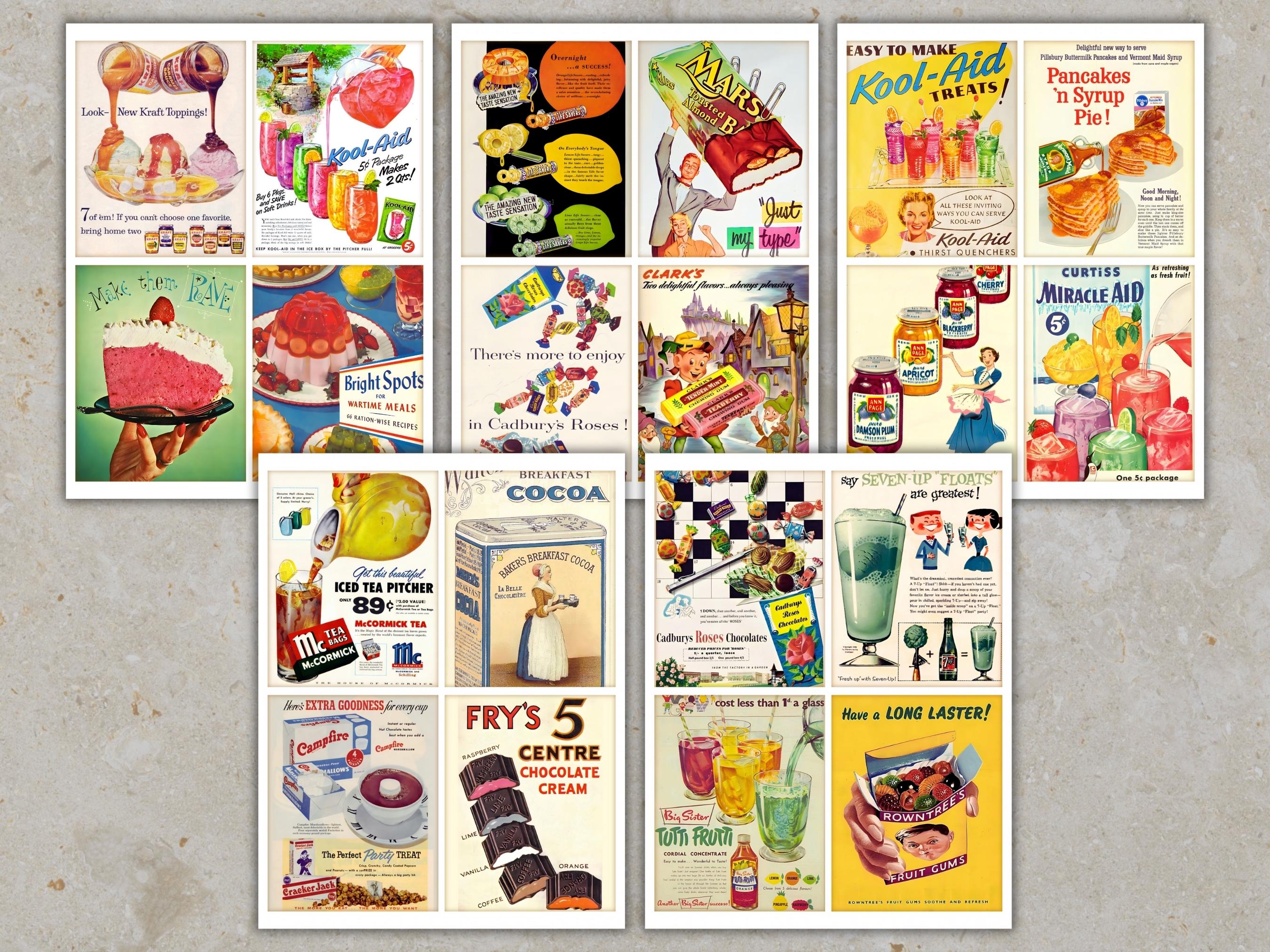 Vintage Confectionery Sweets Ad Collection, Antique Ephemera Printable ...