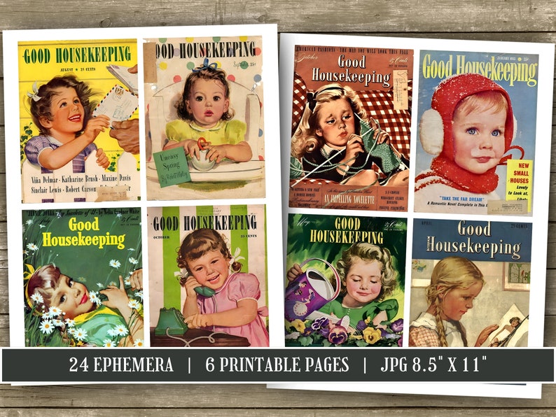 Vintage Journal Cards Printable | Good Housekeeping Magazine Covers ...