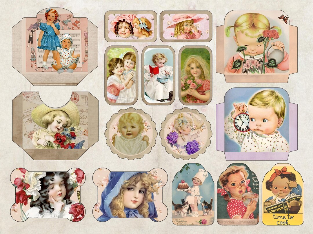 Vintage Children Ephemera Bundle | Scrapbooking Embellishments, Junk ...