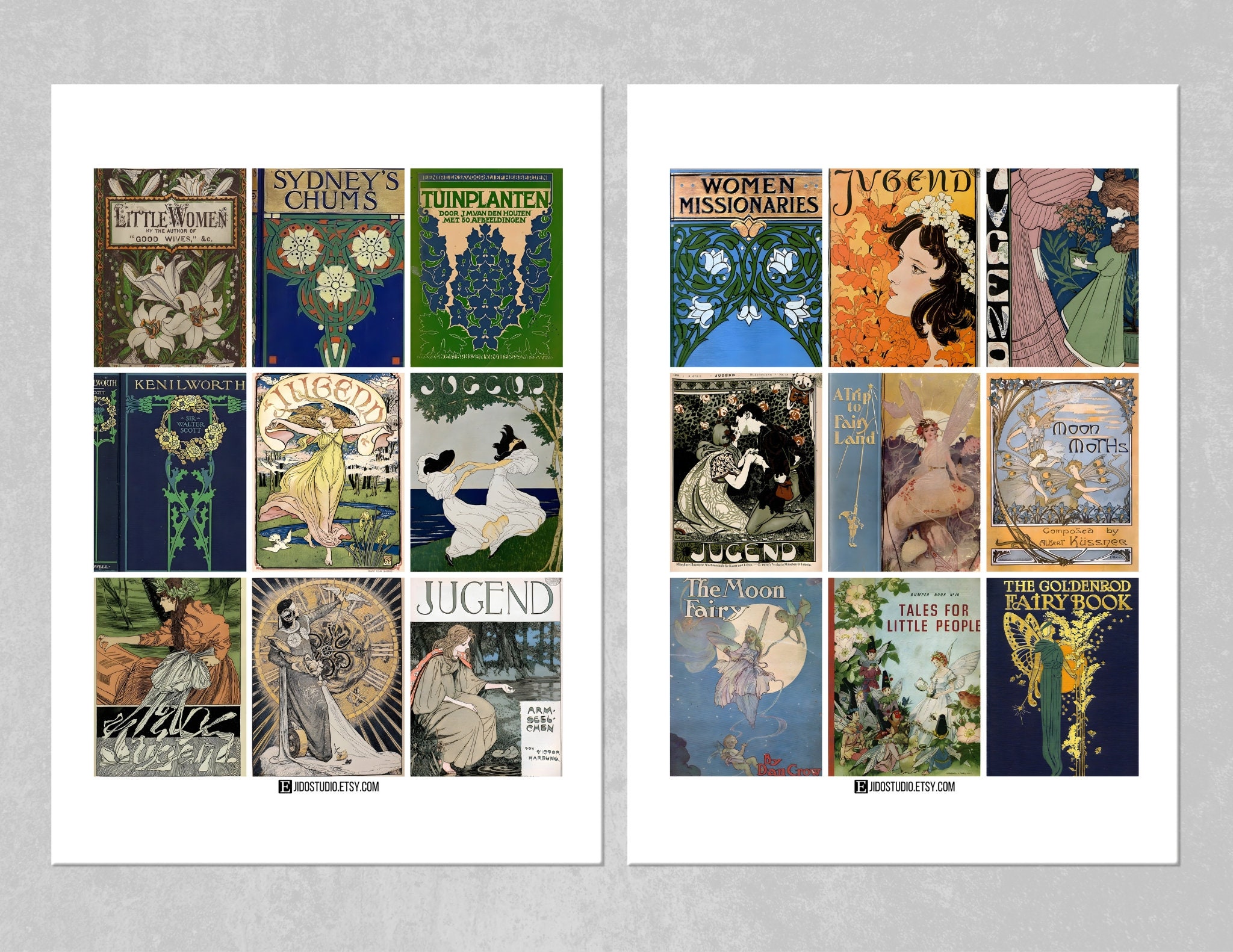 19th Century Old Book Covers Fairy Books | Vintage ATC Cards Ephemera ...