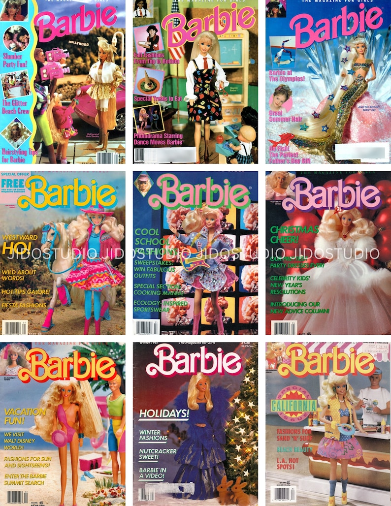 Old School Barbie Magazine Covers 1980s Printable Collage - Etsy Australia
