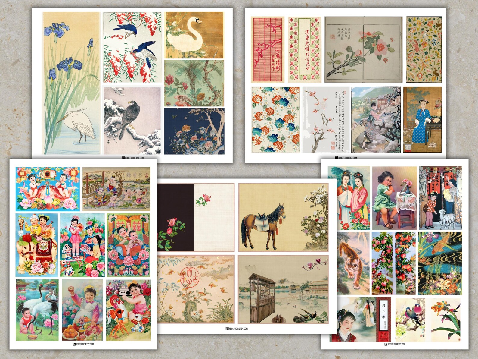 Ancient China Old Books & Posters Ephemera | Vintage Asian Illustration ...