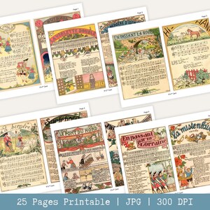 25 Pages French Music Sheet Printable | Retro Ephemera Embellishment ...