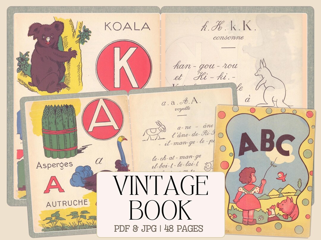 Vintage Childrens' Alphabet Book PDF | Antique Nursery Storybook ...
