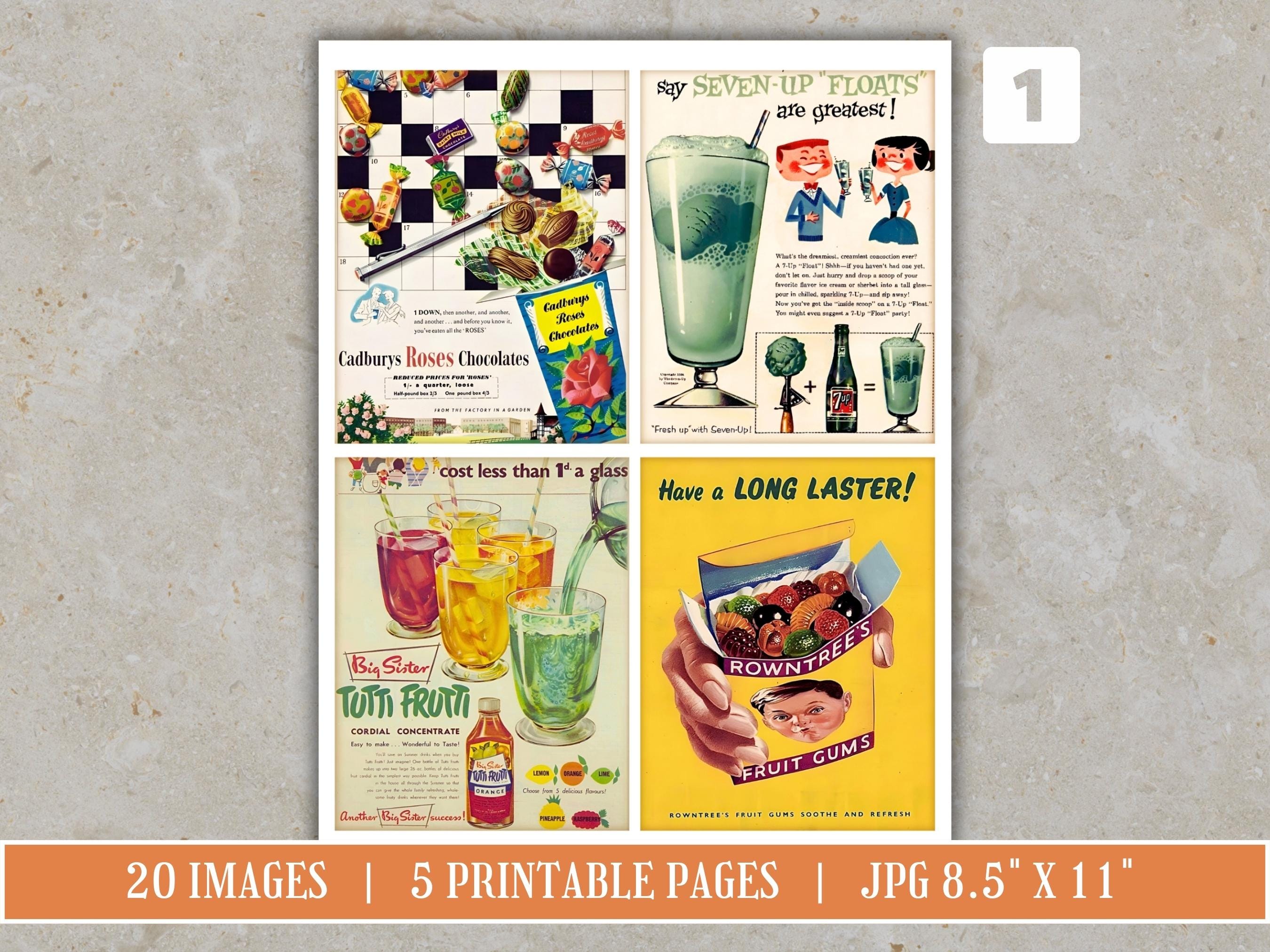 Vintage Confectionery Sweets Ad Collection, Antique Ephemera Printable ...