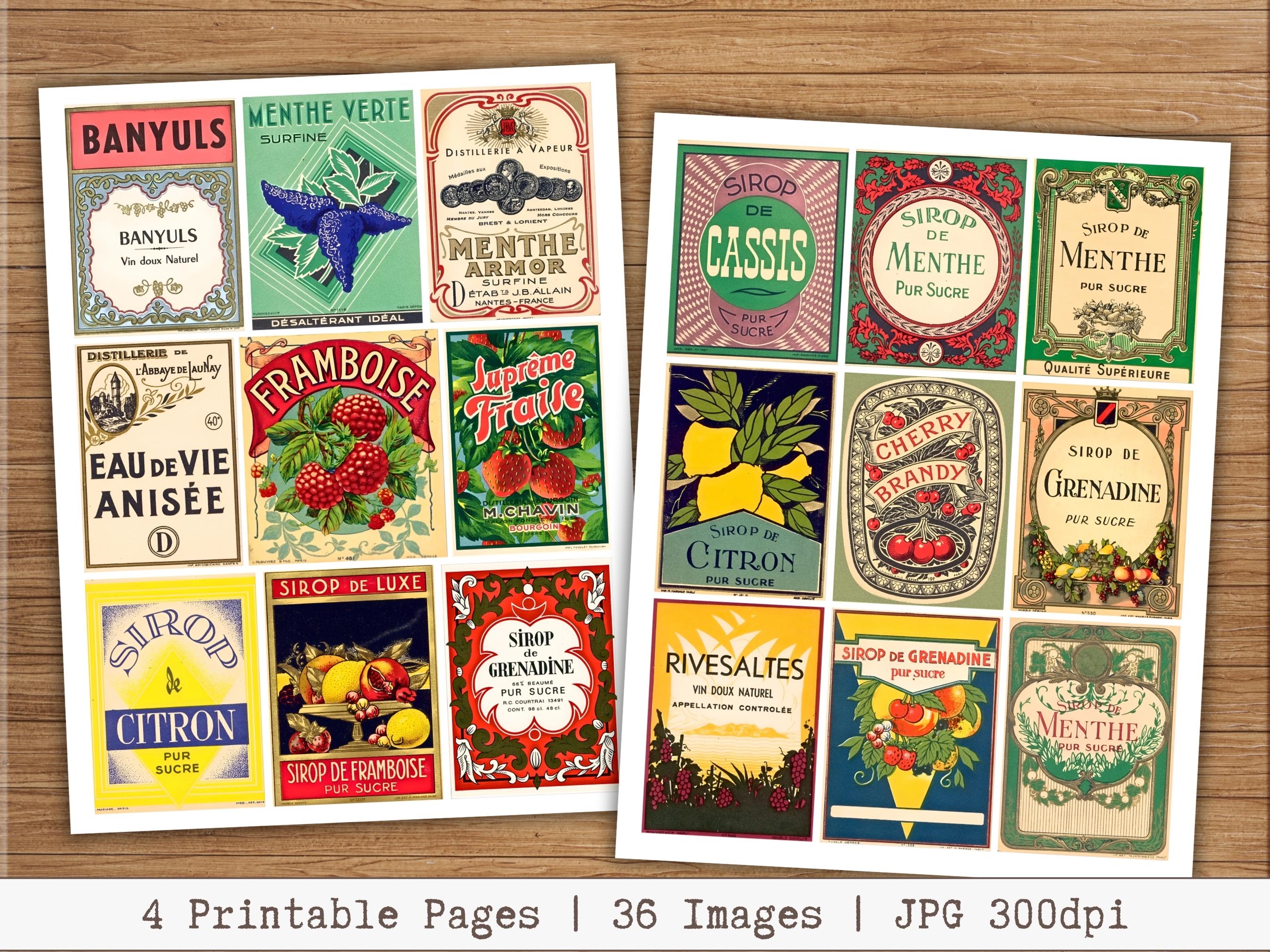 Vintage Elixir Labels Collection French Liquor Syrup Ephemera Printable ...
