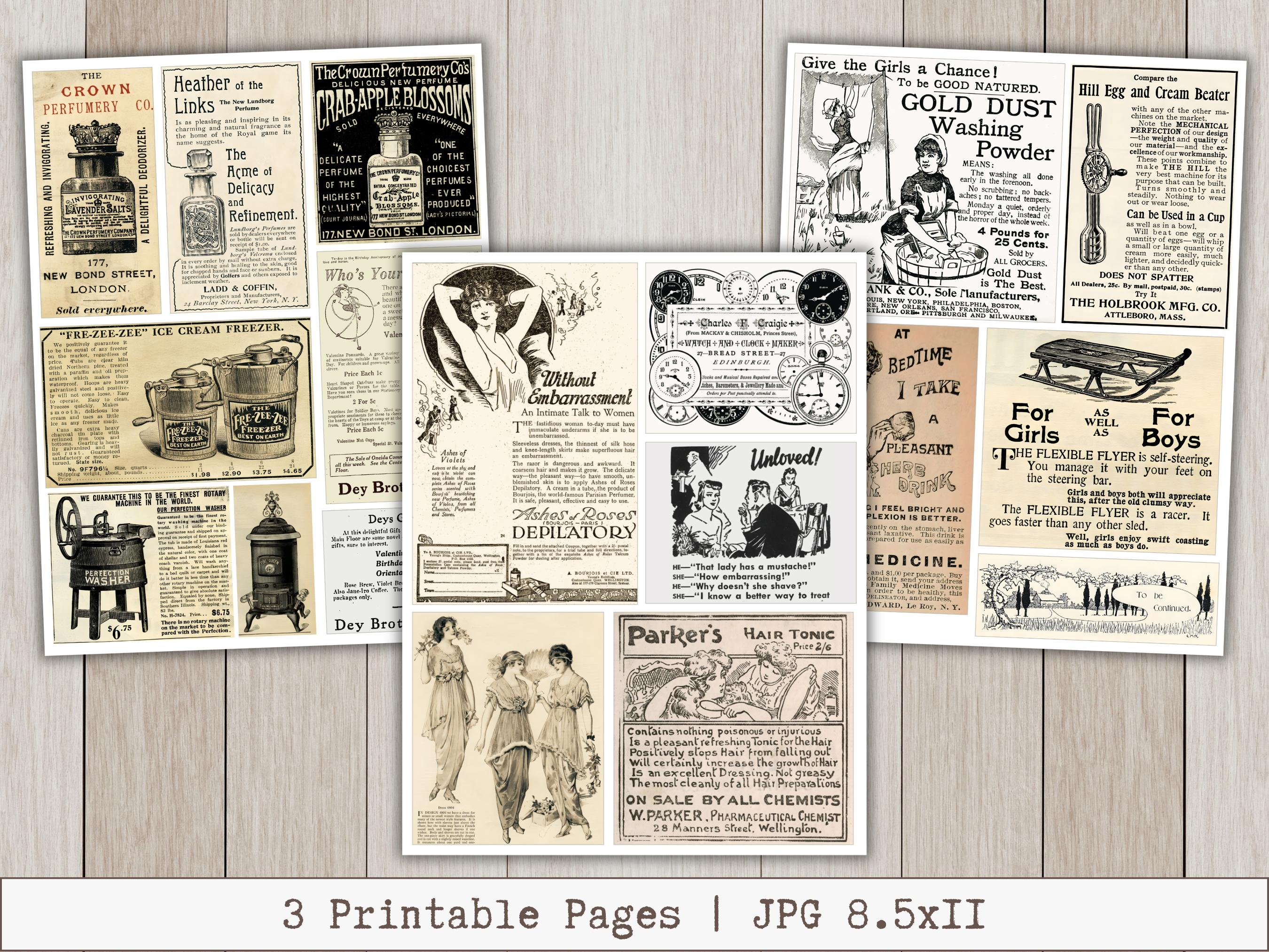 Vintage Newspaper Ad Ephemera Printable | 19th Century Advertising ...