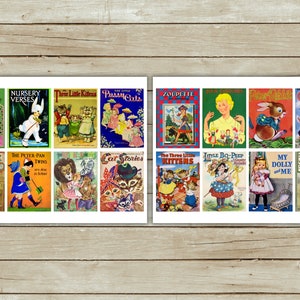 Antique Children's Book Covers Printable | Vintage Book Cover Graphic Retro Collage Sheet ...