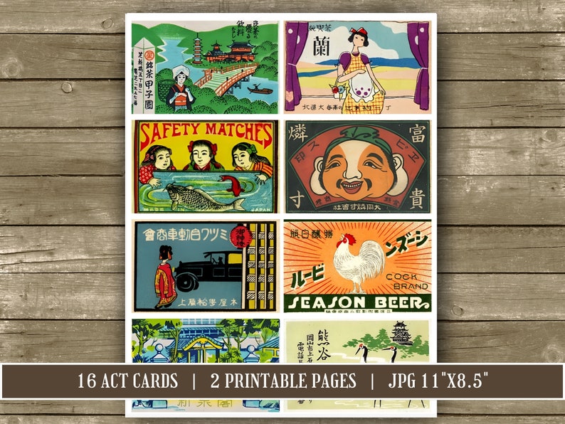 Japanese Matchbox Label Posters Ver.4 Horizontal | Vintage Japanese ...