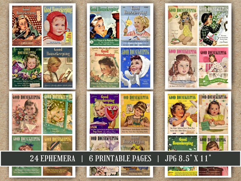 Vintage Journal Cards Printable | Good Housekeeping Magazine Covers ...