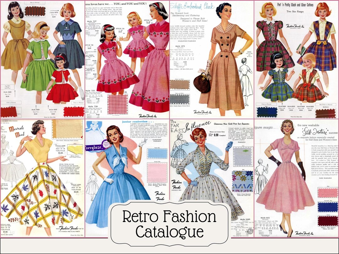 1950s Vintage Fashion Magazine Pages | Retro Catalogue Ephemera Collage ...
