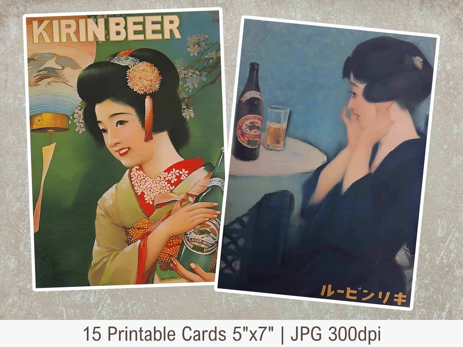 Japanese Beer Poster Postcards 5" X 7" Printable | Retro Vintage ...