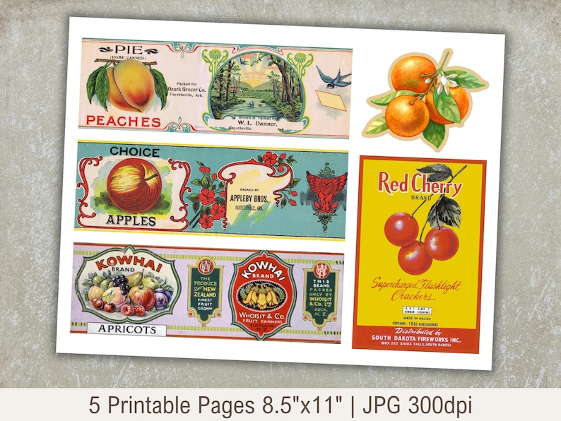 Vintage Fruit Crate Labels Collection Printable | Printable Junk ...