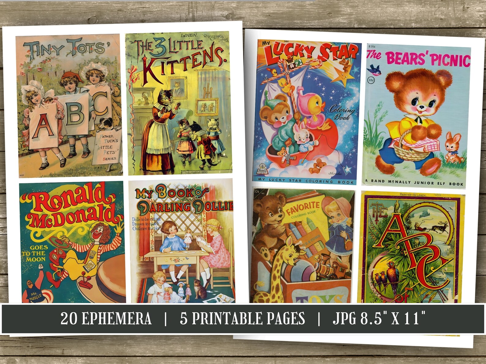 Vintage Journal Cards Printable | Children Nursery Rhyme Story Book ...