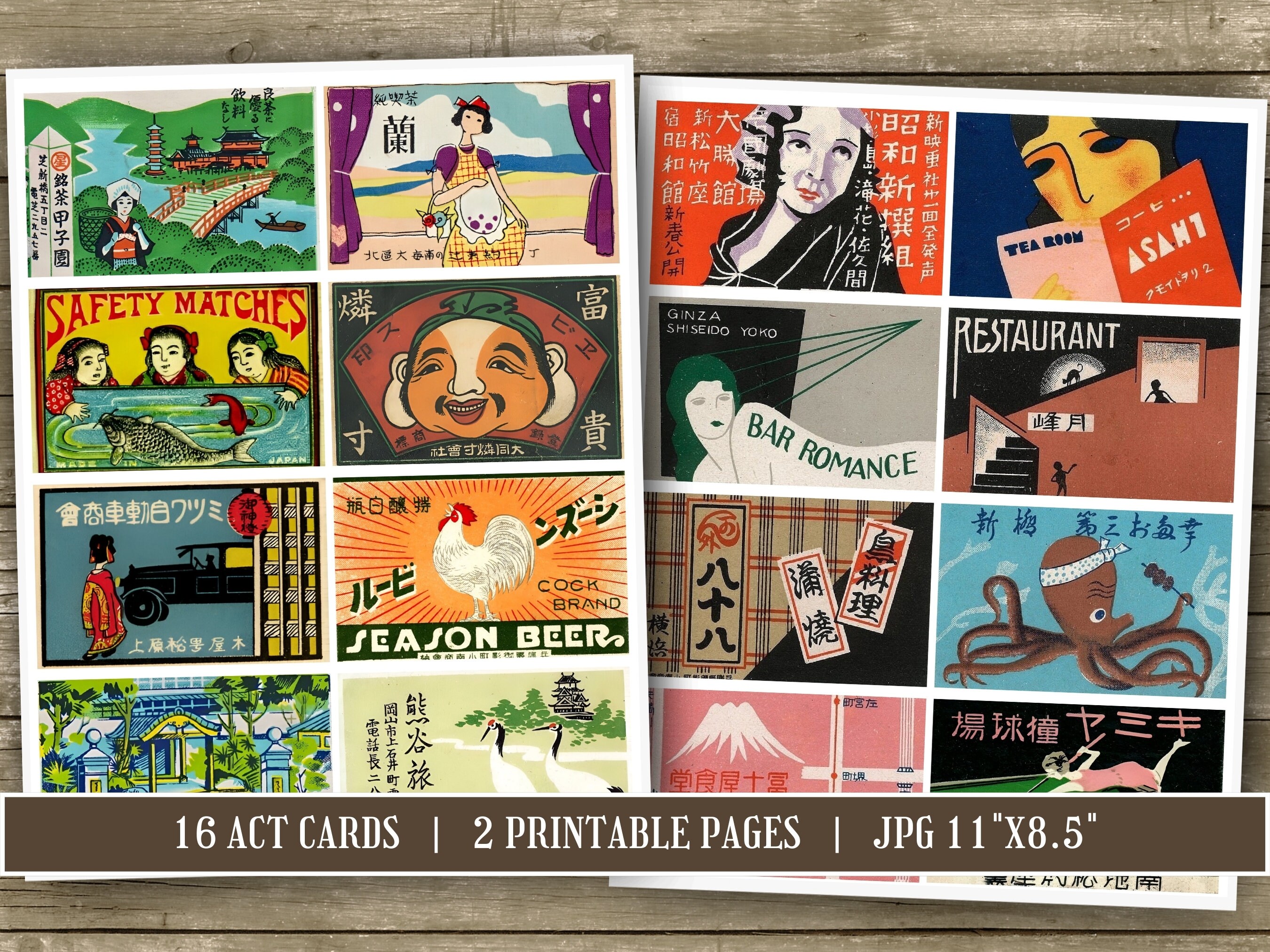 Japanese Matchbox Label Posters Ver.4 Horizontal | Vintage Japanese ...