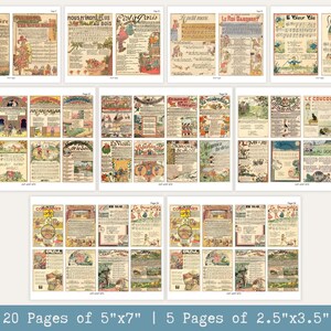25 Pages French Music Sheet Printable | Retro Ephemera Embellishment ...
