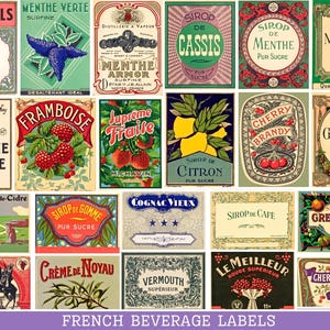 Vintage Elixir Labels Collection French Liquor Syrup Ephemera Printable ...