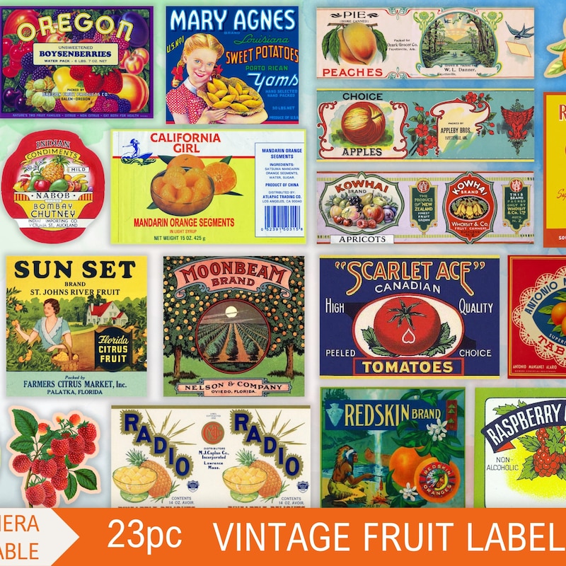 Vintage Can Labels - Etsy
