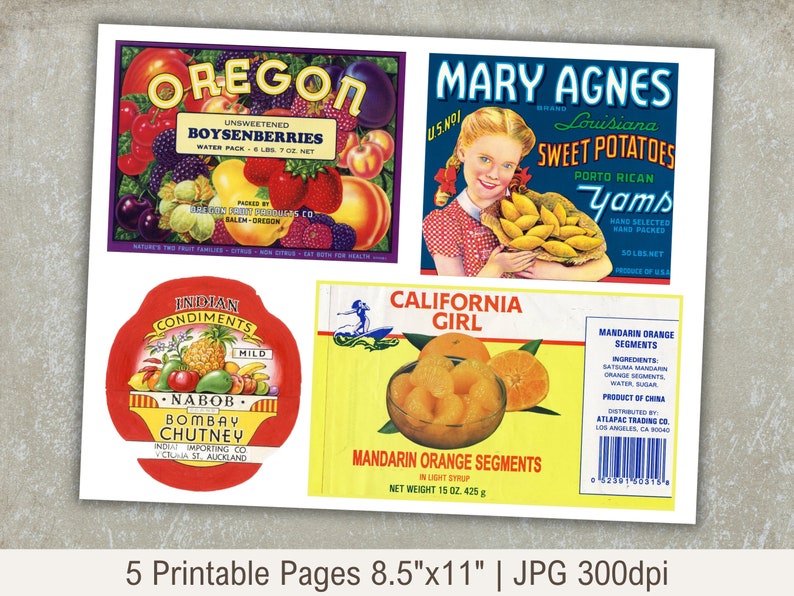 Vintage Fruit Crate Labels Collection Printable | Printable Junk ...
