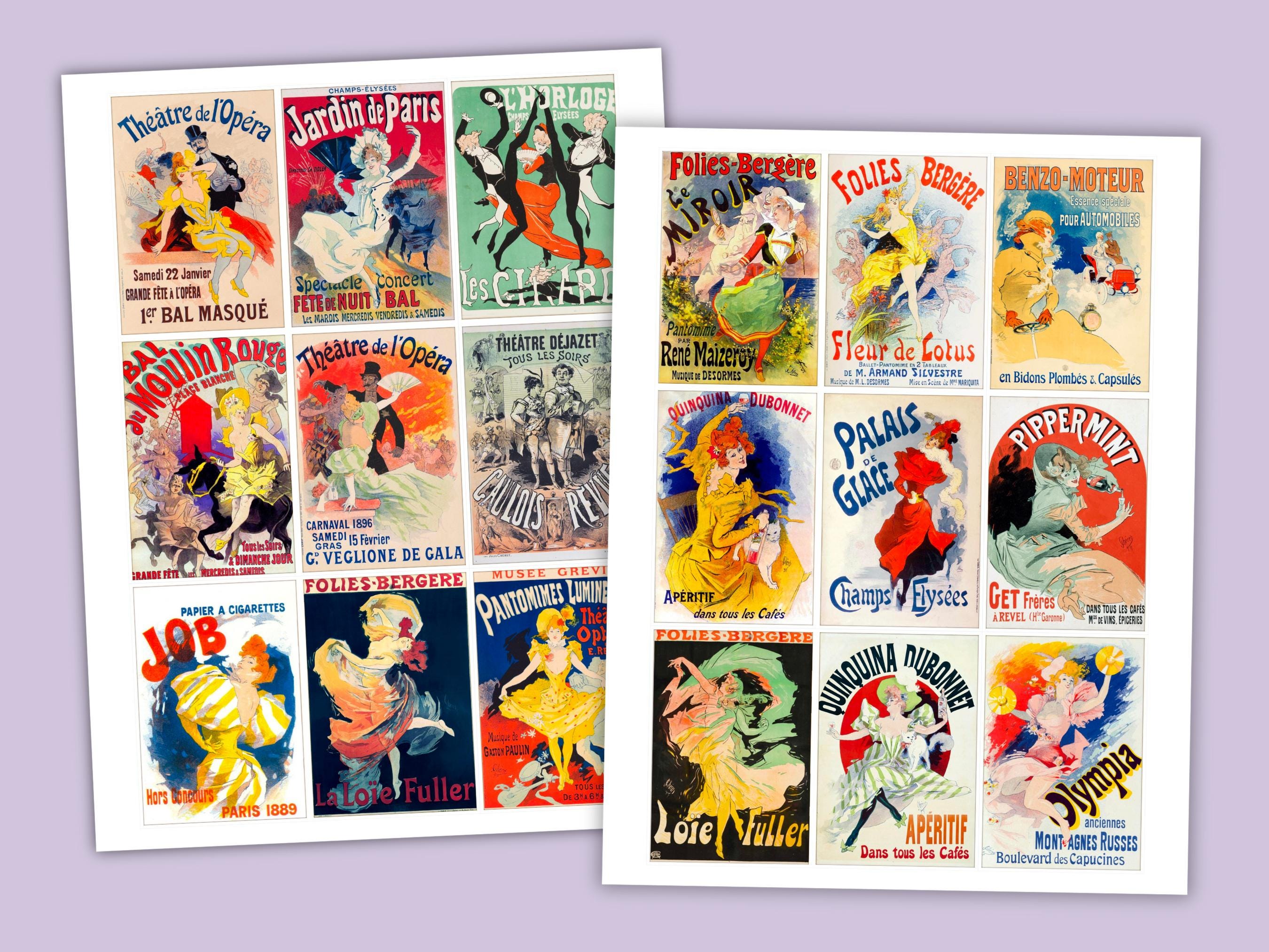 Vintage French Posters Collection, Parisian Belle Époque Antique ...