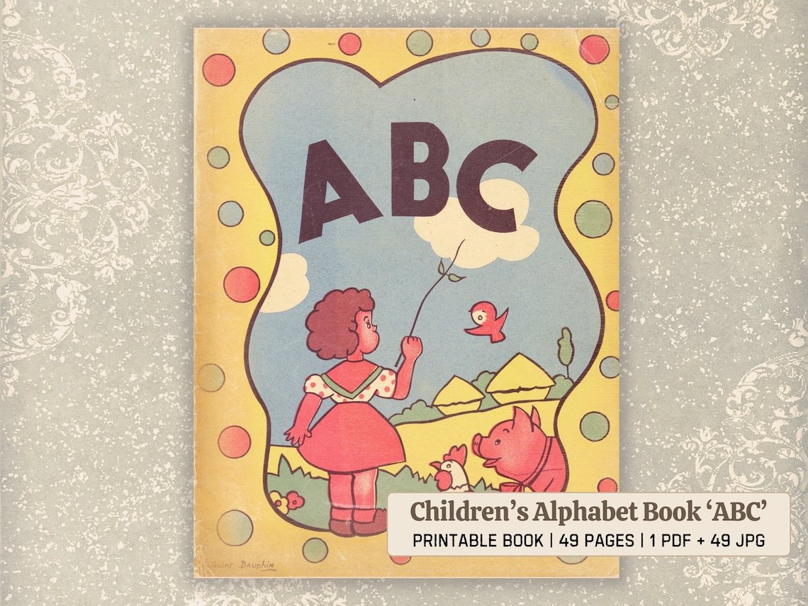 Vintage Childrens' Alphabet Book PDF | Antique Nursery Storybook ...