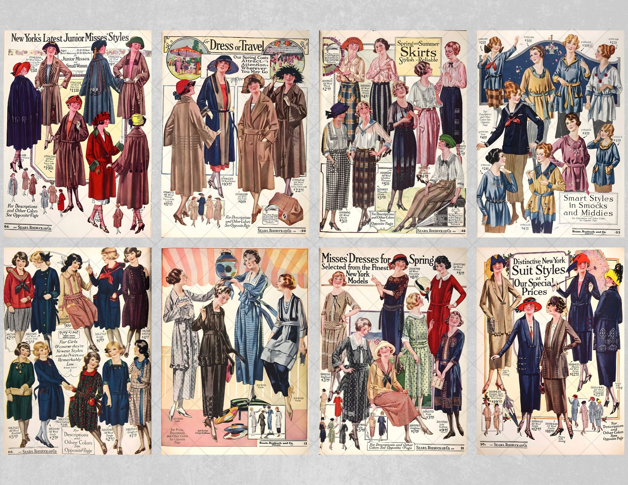 1920s Vintage Fashion Magazine Pages | Retro Vintage Ads Collage Sheet ...