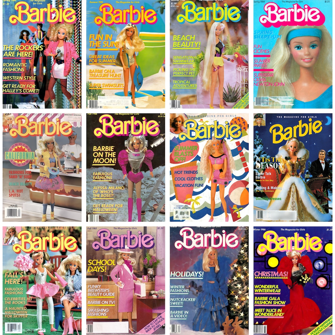 Old School Barbie Magazine Covers 1980s Printable Collage - Etsy Australia