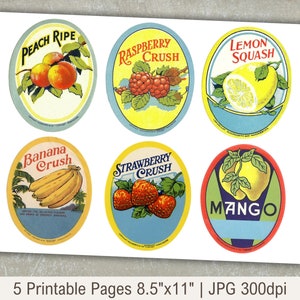 Vintage Fruit Crate Labels Collection Printable | Printable Junk ...