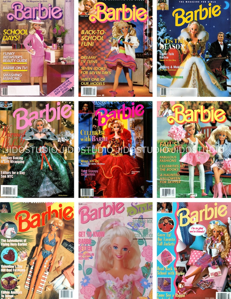 Old School Barbie Magazine Covers 1980s Printable Collage - Etsy Australia