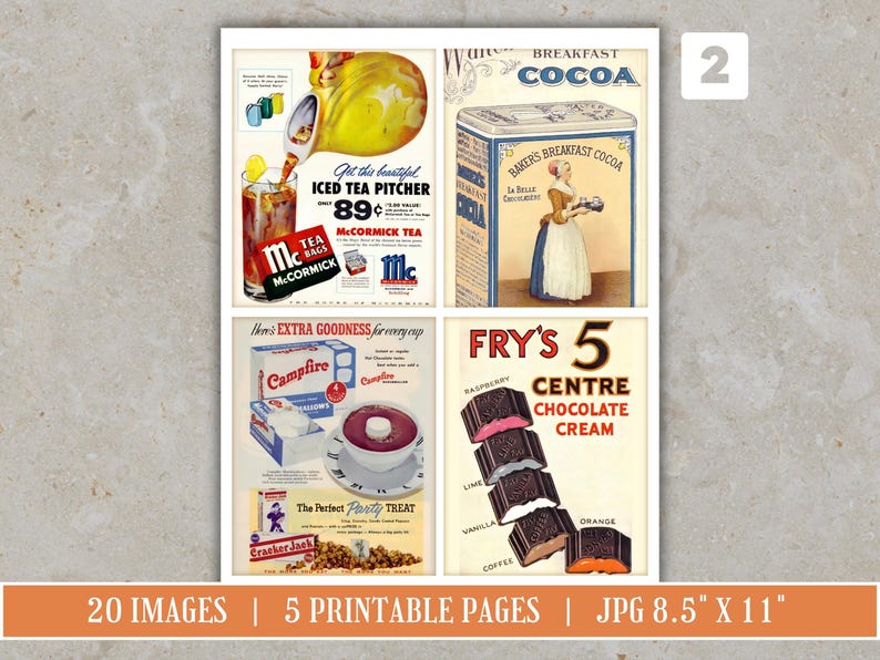 Vintage Confectionery Sweets Ad Collection, Antique Ephemera Printable ...