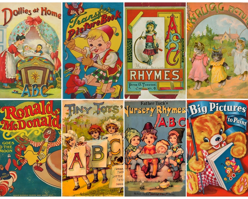 Vintage Journal Cards Printable | Children Nursery Rhyme Story Book ...
