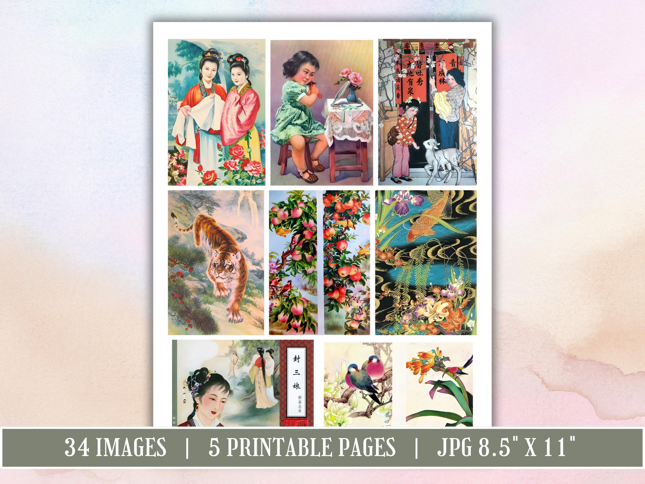 Ancient China Old Books & Posters Ephemera | Vintage Asian Illustration ...