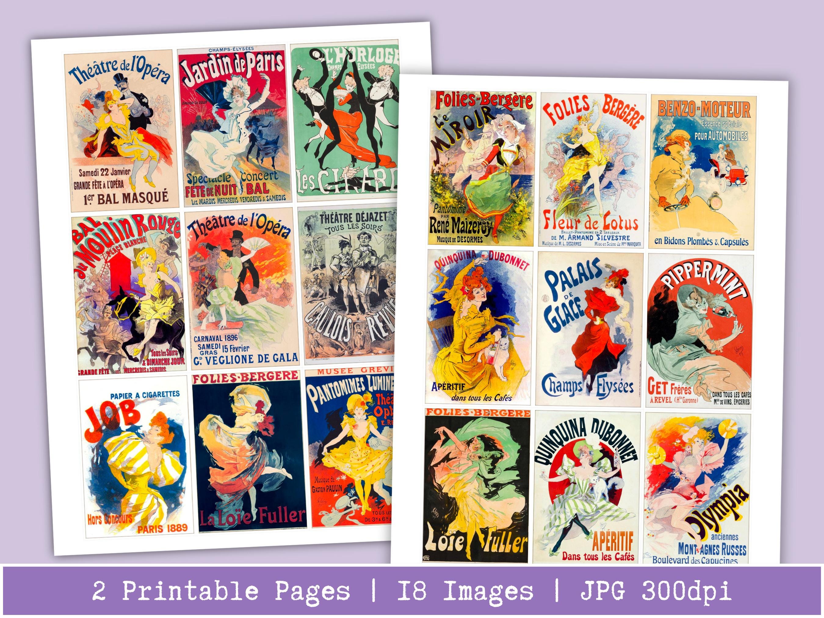 Vintage French Posters Collection, Parisian Belle Époque Antique ...