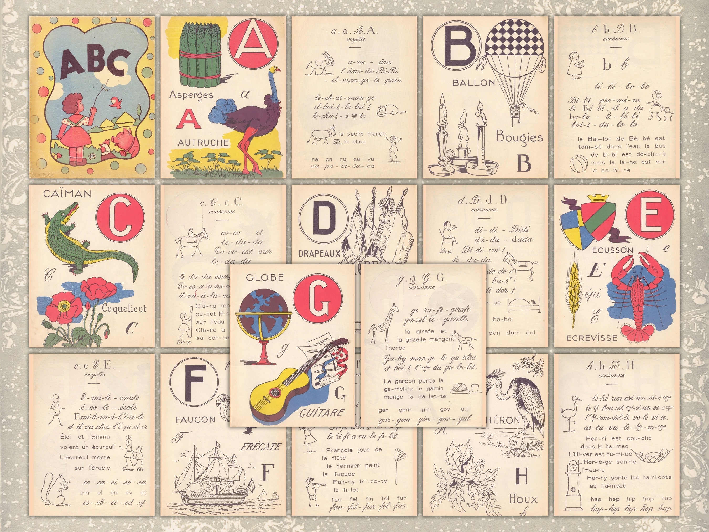 Vintage Childrens' Alphabet Book PDF | Antique Nursery Storybook ...