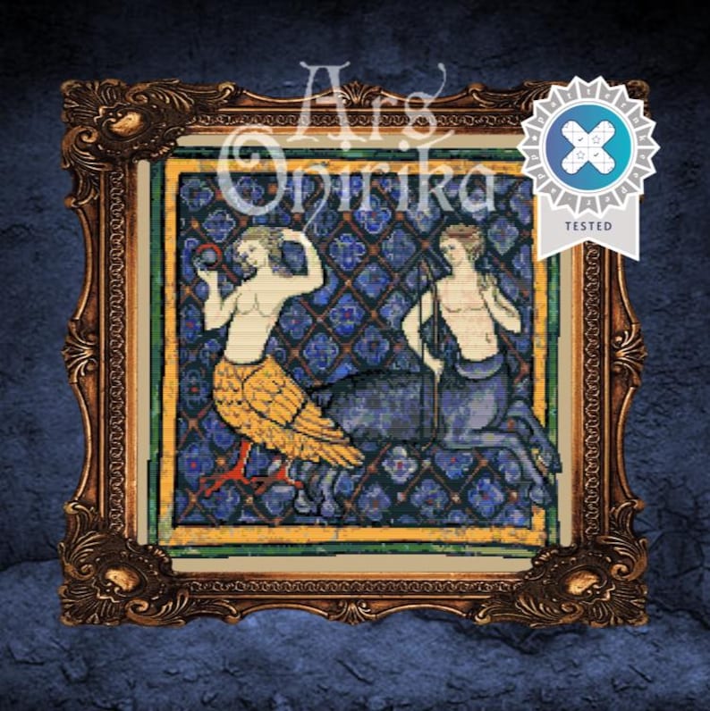 Siren & Centaur Cross Stitch Pattern – Medieval Bestiary (PDF) - Etsy