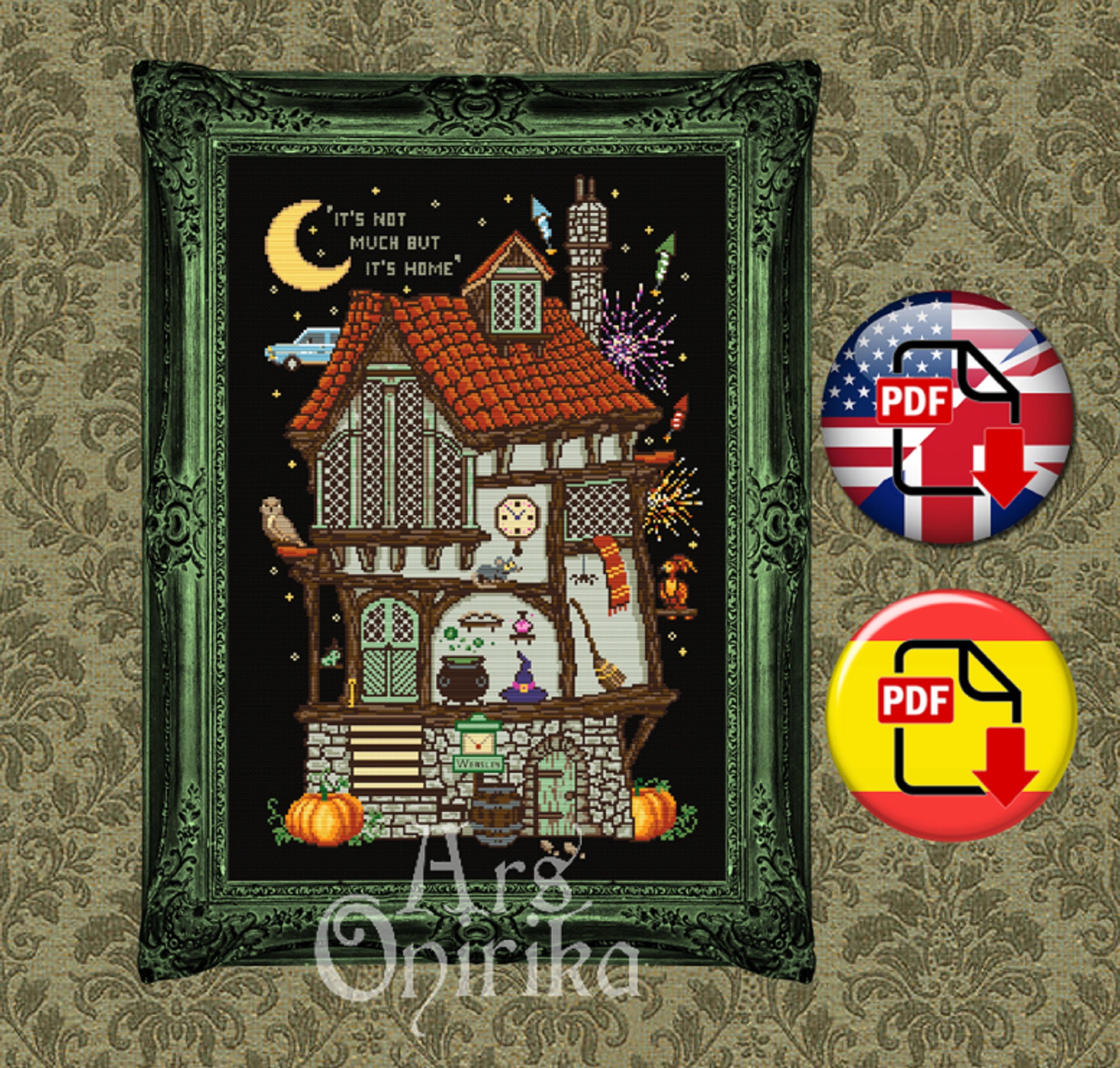 The Burrow Cross Stitch Pattern Weasley Magic HP Patten Wizarding World ...