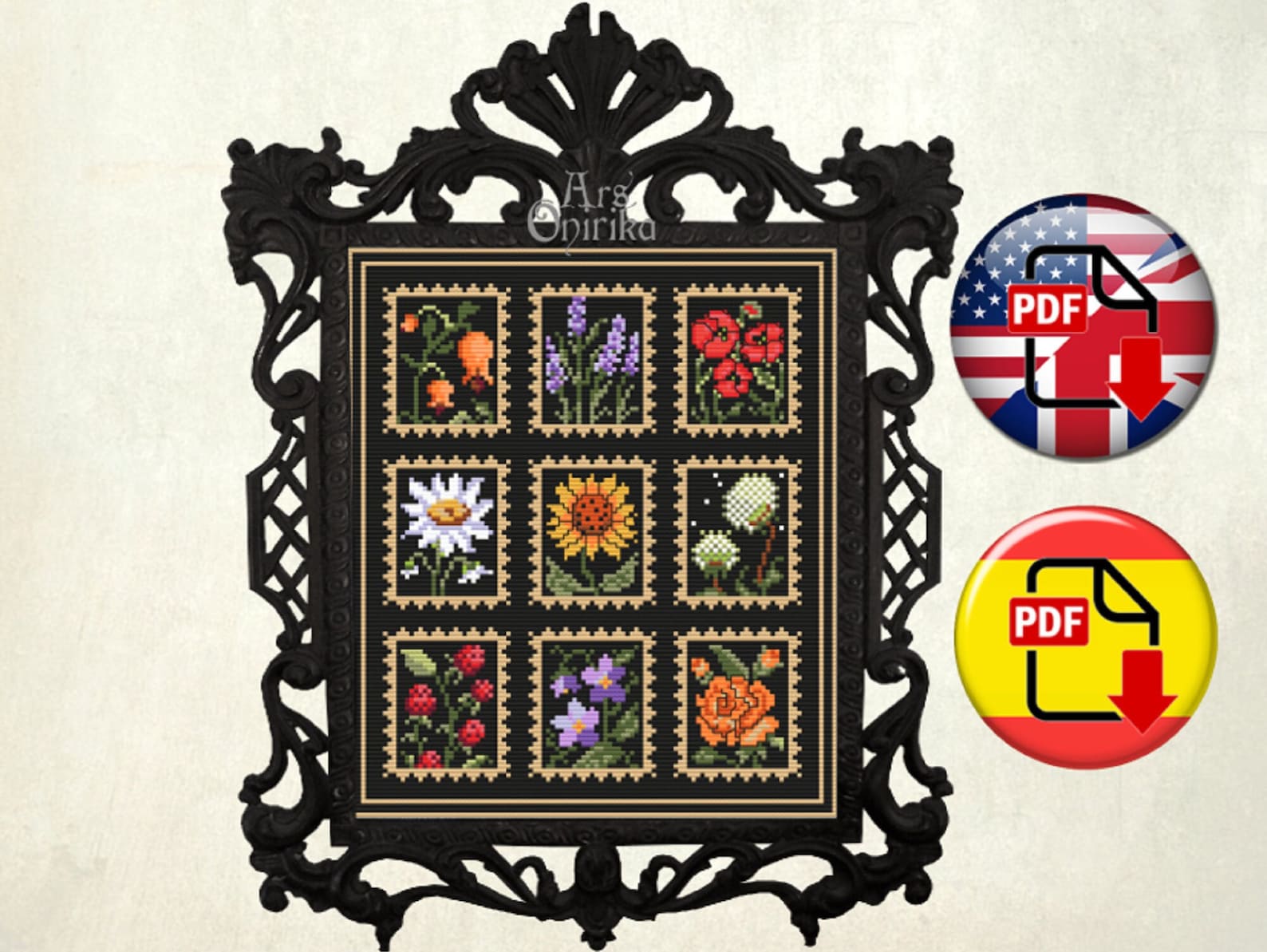 Wildflowers Cross Stitch Pattern Botanical Cross Stitch - Etsy