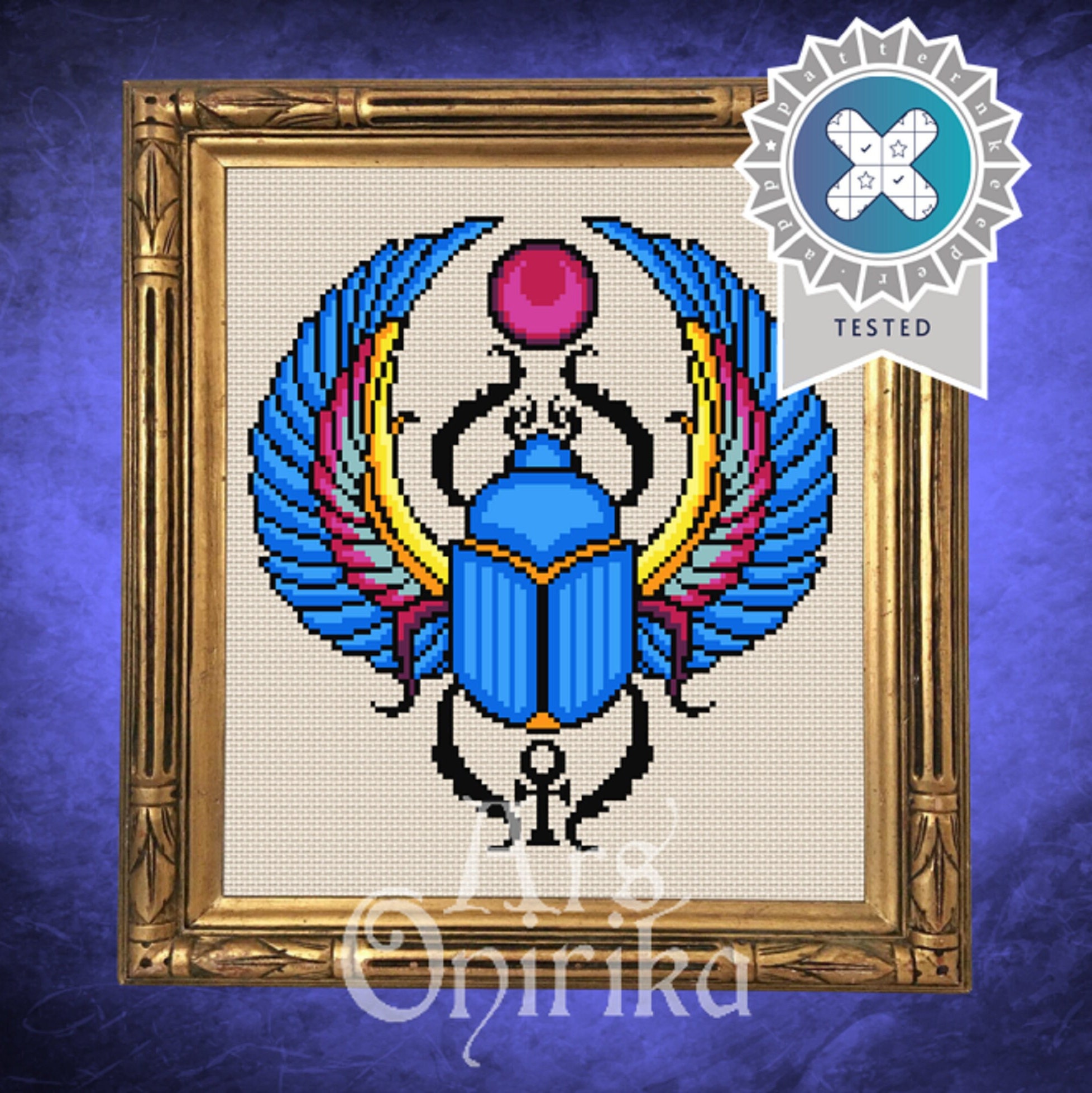 Egyptian Scarab Cross Stitch Pattern Cross Stitch Scarab Amulet Scarab ...
