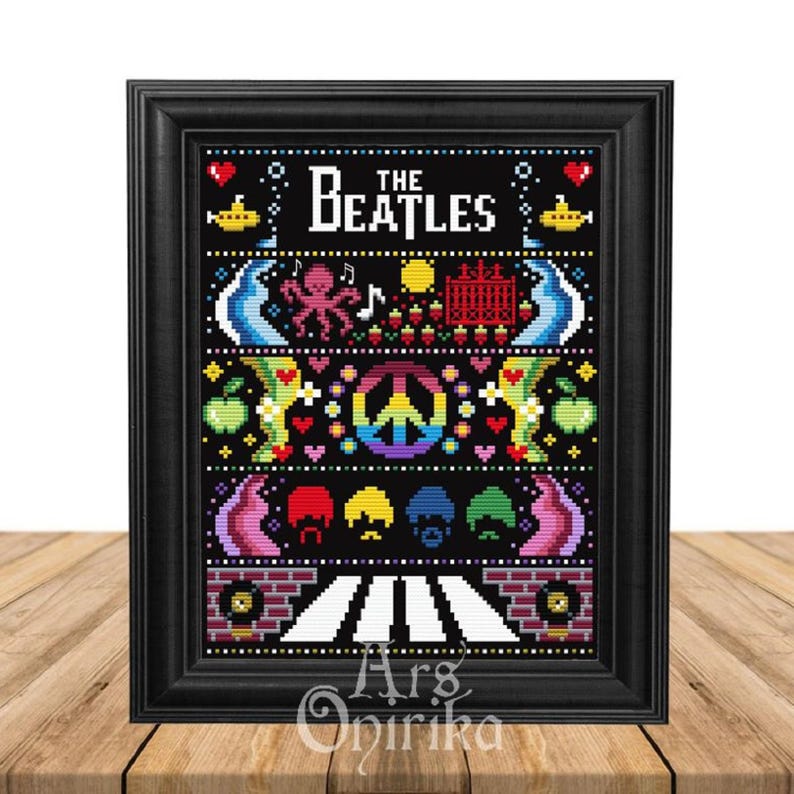 The Beatles Cross Stitch Pattern – Yellow Submarine Art (PDF) - Etsy