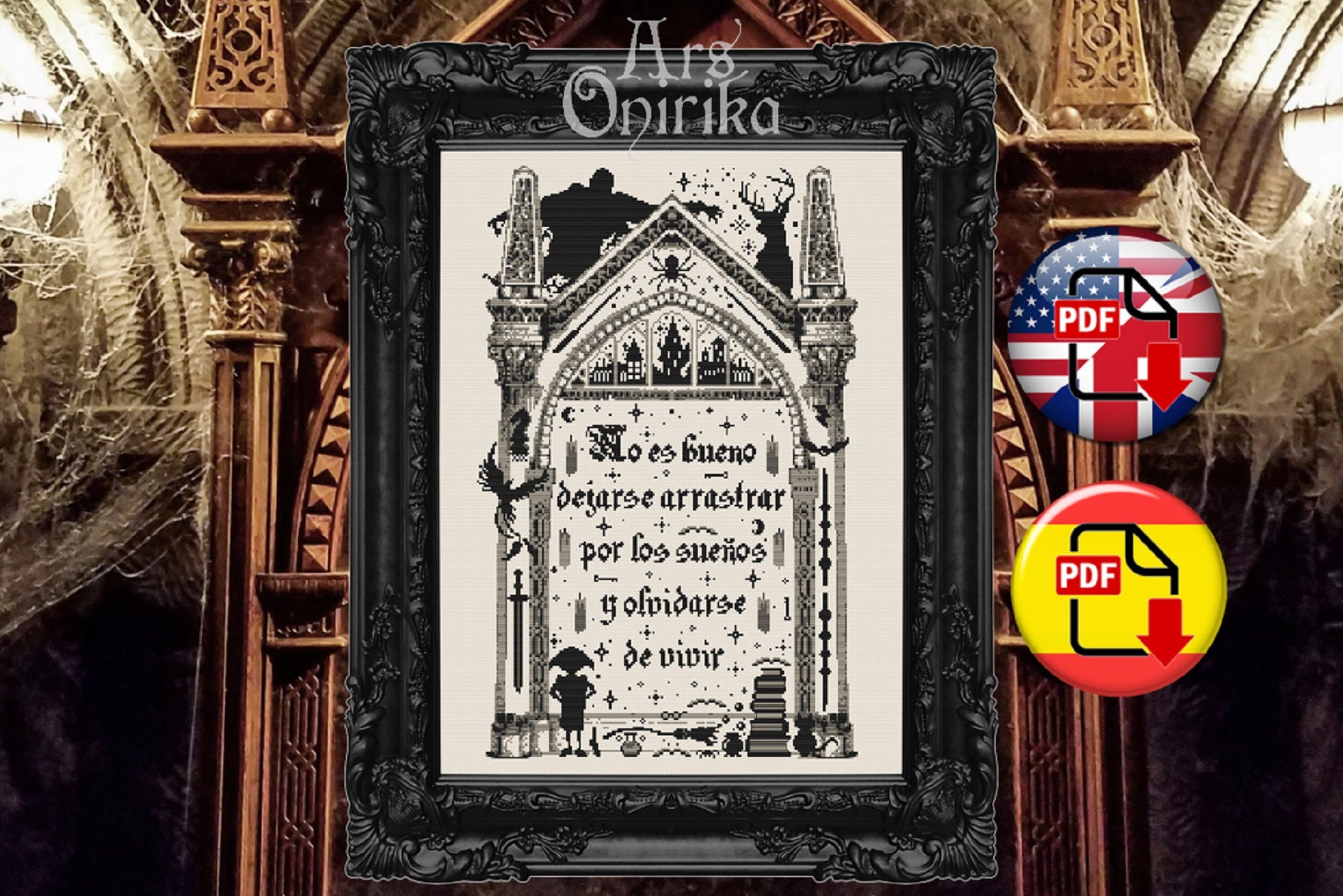 HP Cross Stitch Pattern Magic Mirror Wizarding World Pattern Keeper PDF ...