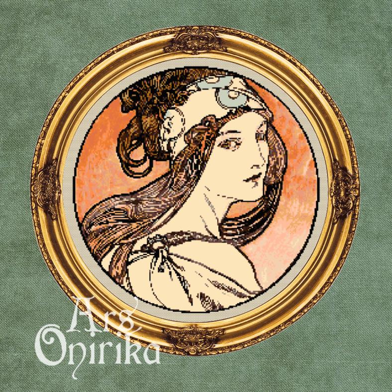 Alphonse Mucha Goddess Cross Stitch Pattern BUNDLE (PDF) - Etsy