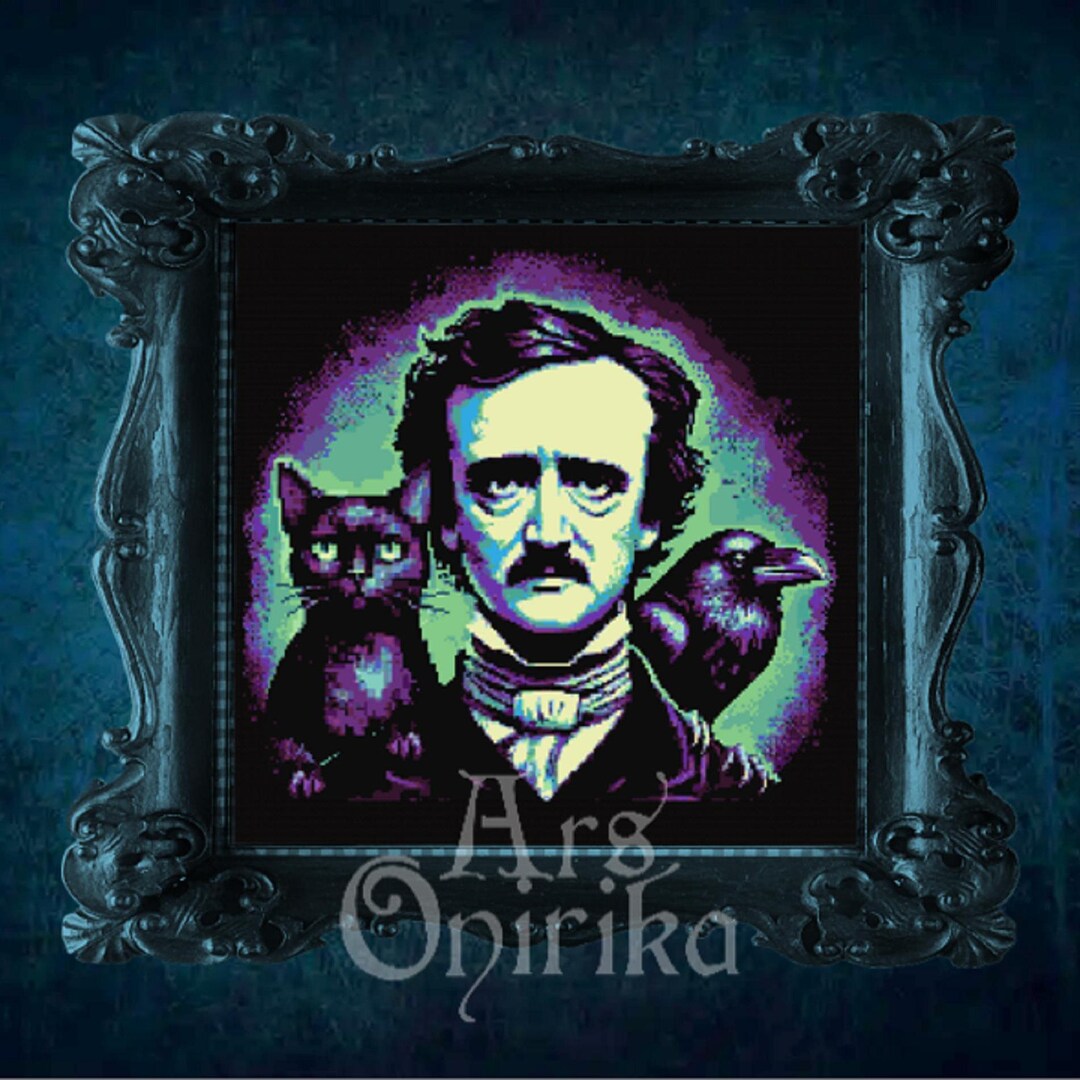 Edgar Allan Poe Cross Stitch Pattern (PDF) – Gothic One Page Chart - Etsy