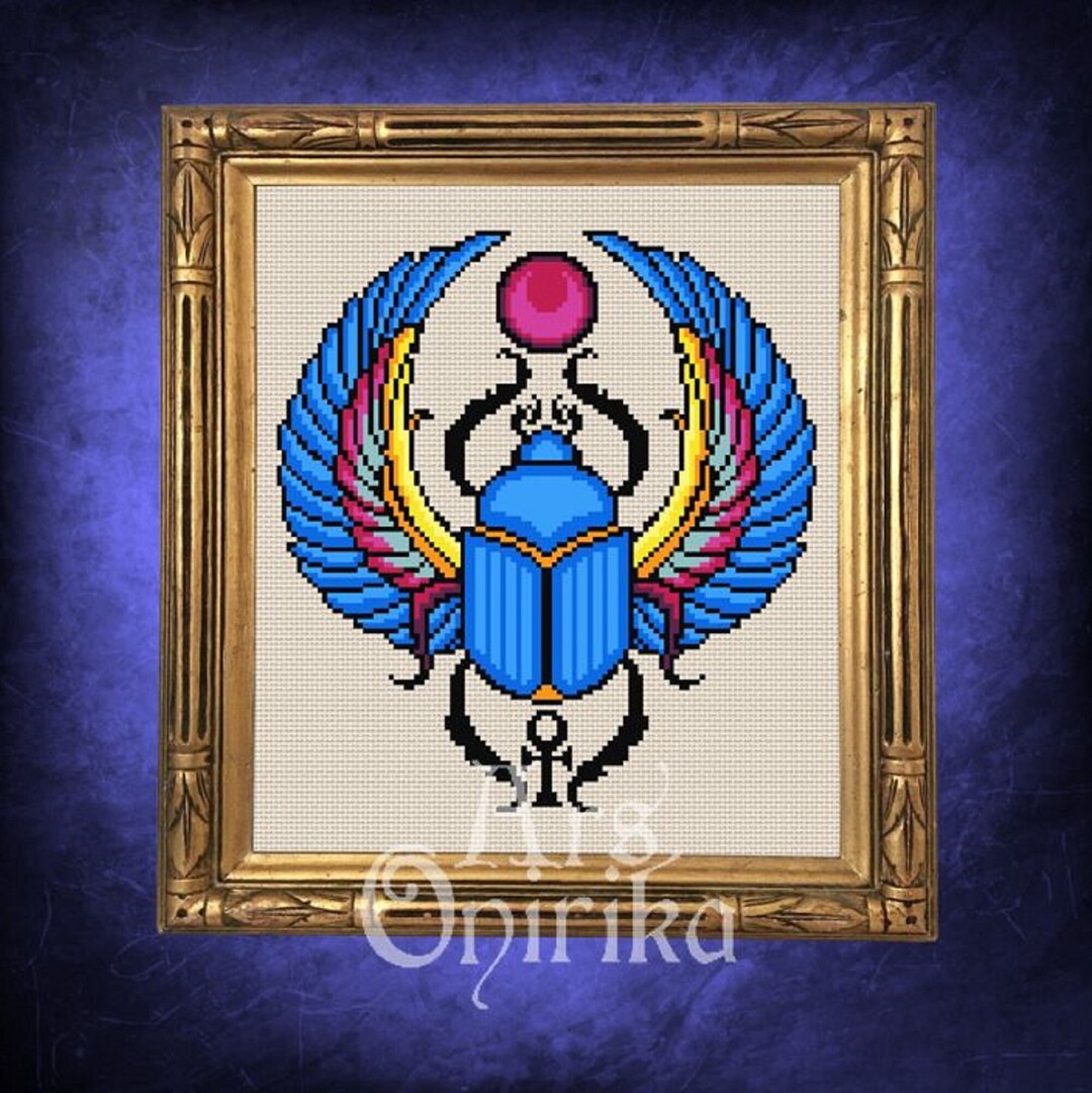 Egyptian Scarab Cross Stitch Pattern Cross Stitch Scarab - Etsy
