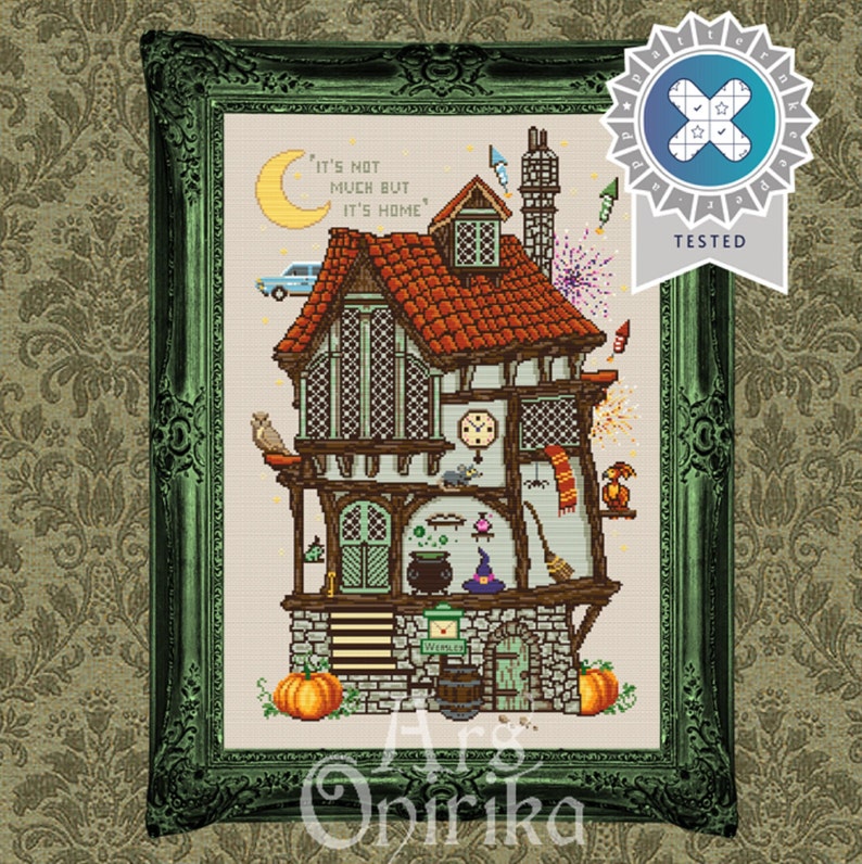 The Burrow Cross Stitch Pattern Weasley Magic HP Patten Wizarding World ...