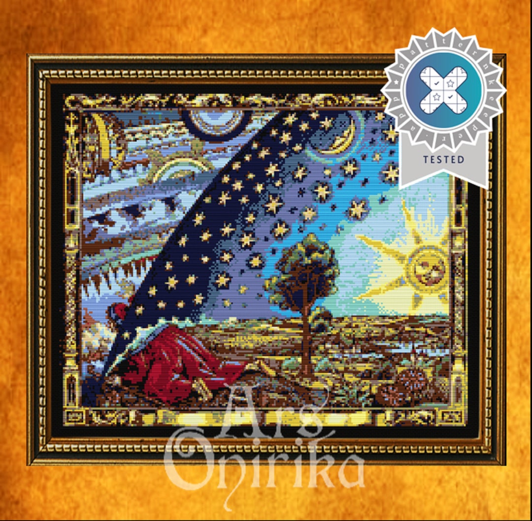 Alchemy Cross Stitch Pattern - Flammarion Illustration - Vintage ...