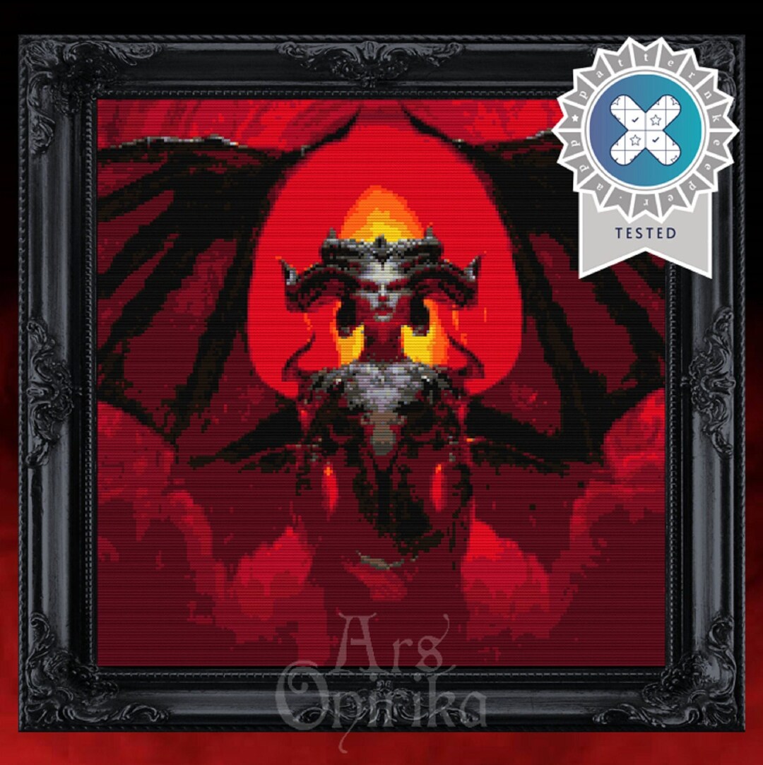 Lilith Cross Stitch Pattern - Gothic Videogame Design - Diablo ...