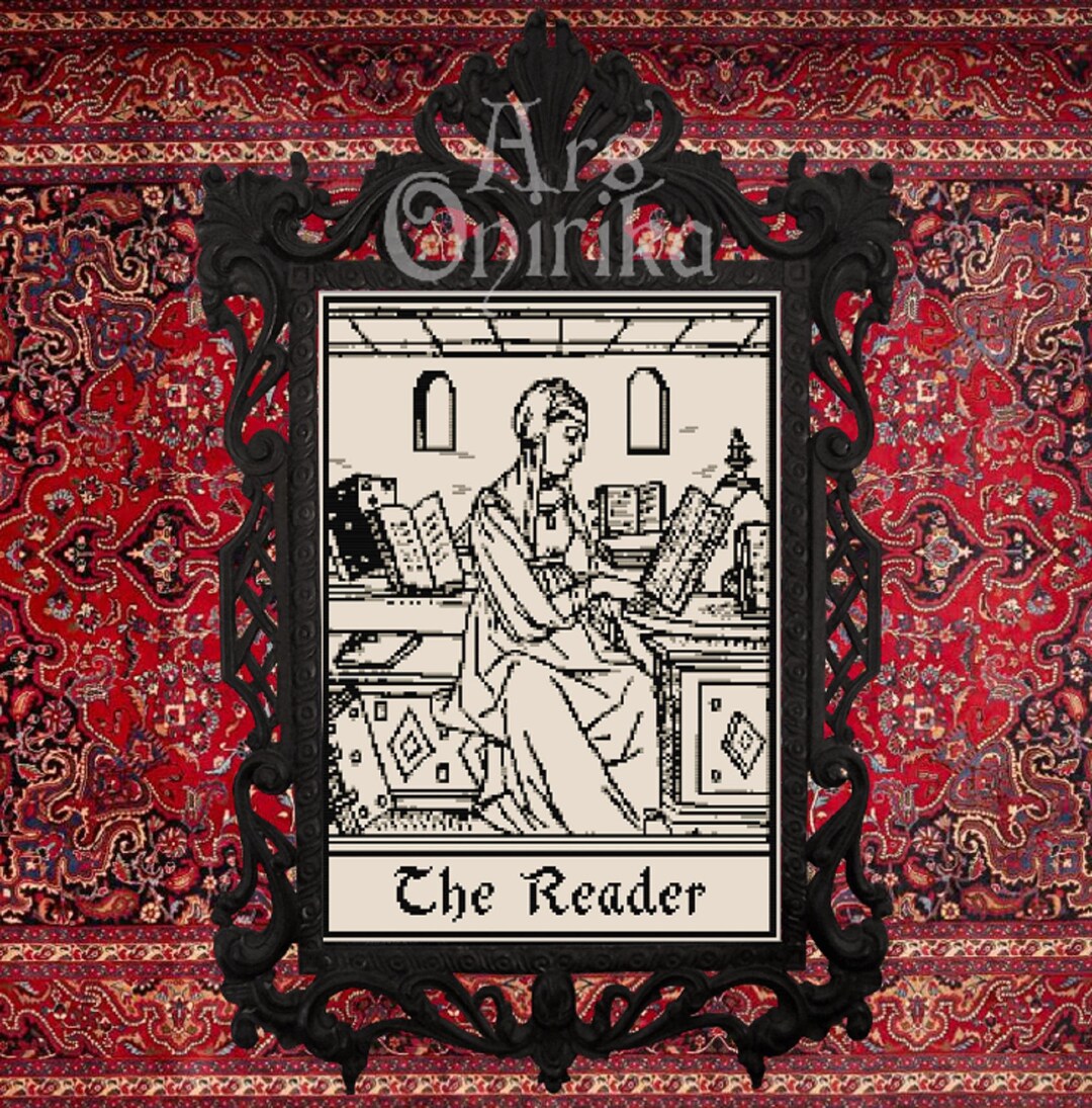 The Reader Pattern – Medieval Cross Stitch PDF – Ancient Tapestry ...